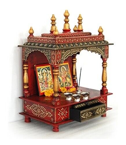 God House Mandir Wooden Temple Hindu Pooja Ghar Mandapam Worship Art