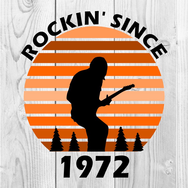 Rockin Since 1972 50th Birthday SVG PNG Clipart Design