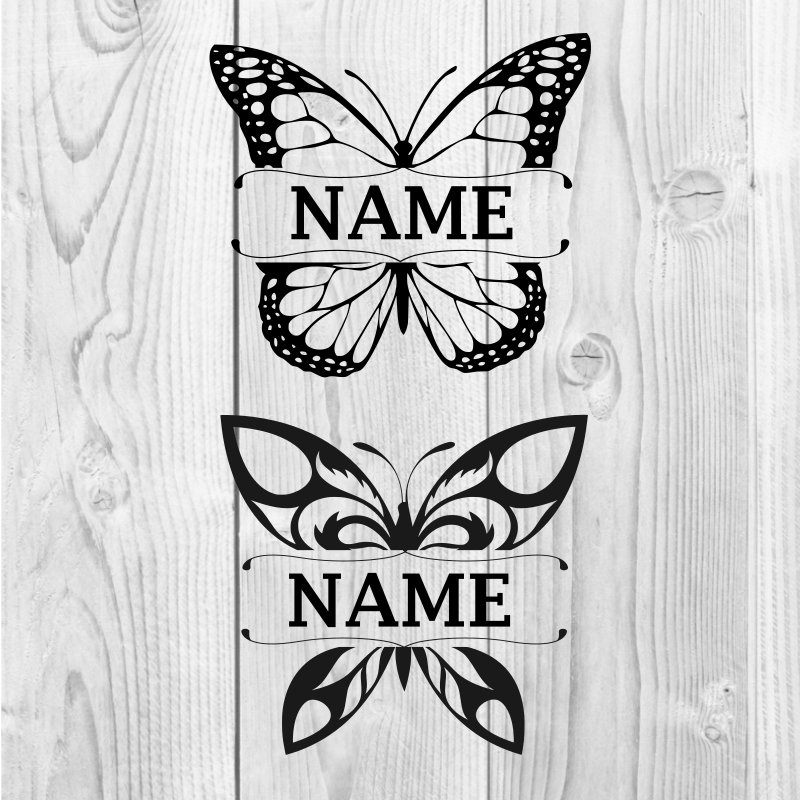 Butterfly Split Monogram SVG Bundle PNG Vector Clipart Design