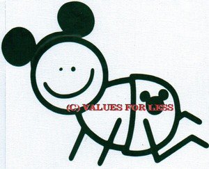 Disney Stick Figure Family Car Window Decal *WHITE*
