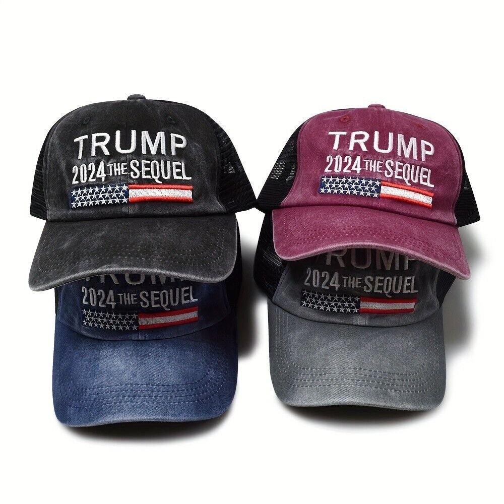 Trump 2024: The Sequel - High-Quality Distressed Baseball Cap - Comfortable