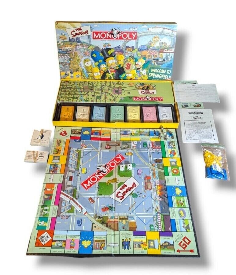 The Simpsons Monopoly Board Game -Parker Brothers year 2000 complete