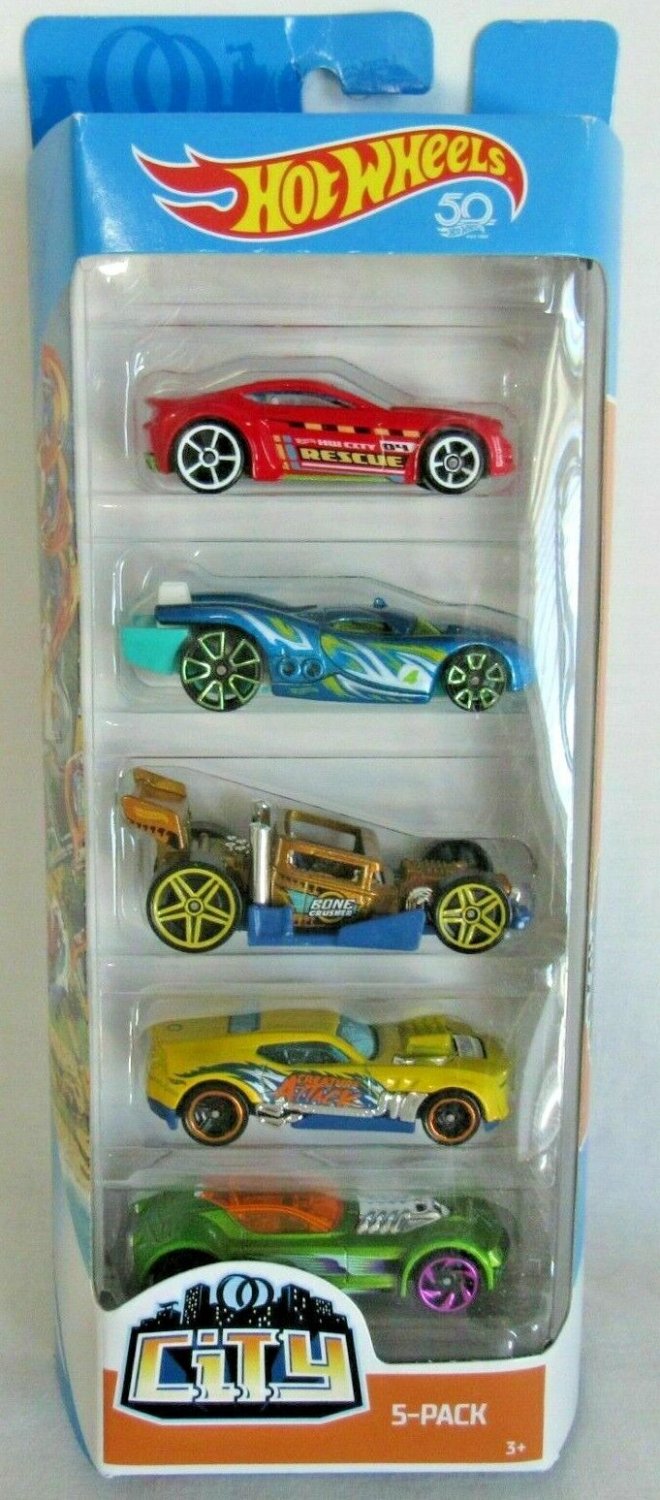 Hot Wheels City 5 Pack New Cars Torque Twister Bone Speeder
