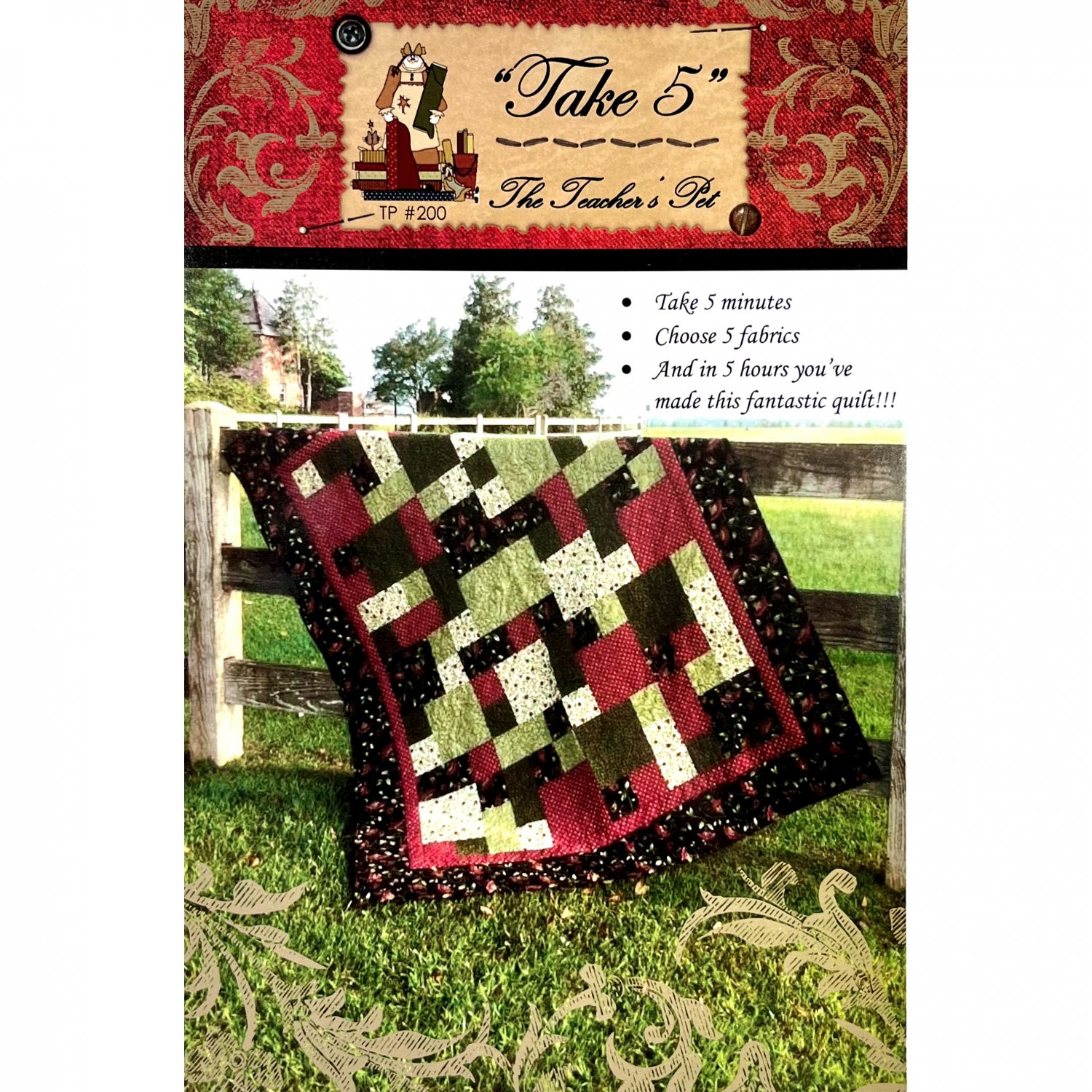 Take 5 Quilt PATTERN TP200 from The Teachers Pet Makes 5 Sizes Beginner ...