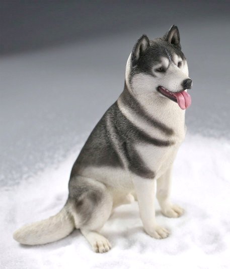Siberian Husky Sitting realistic puppy figurine