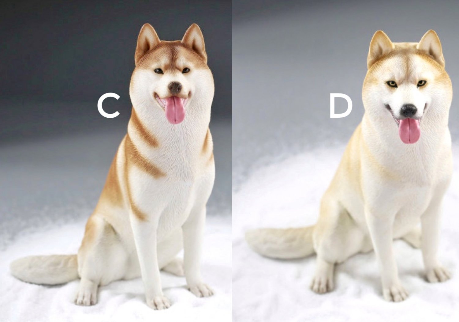 Siberian Husky Sitting realistic puppy figurine