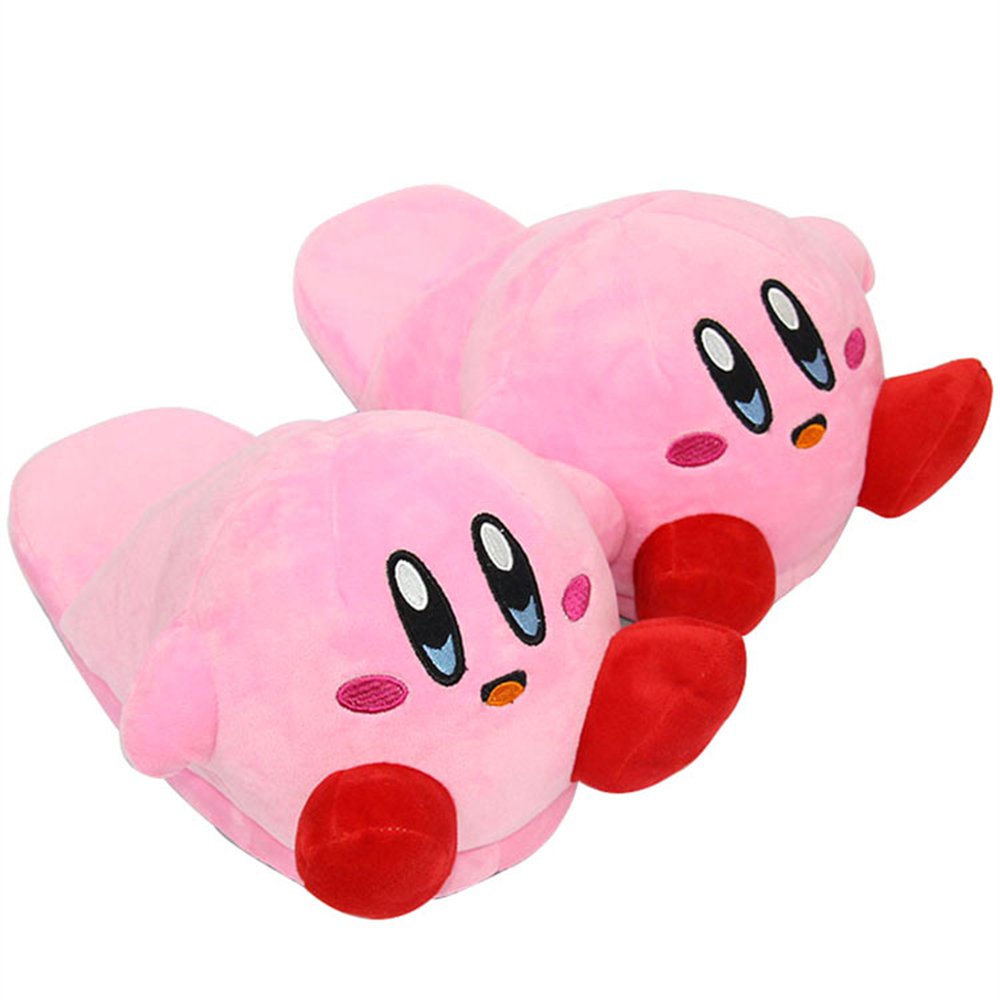 Cute Anime Nintendo Kirby Star Kawaii Plush Indoor Slippers Adult Kids Warm Shoes Home