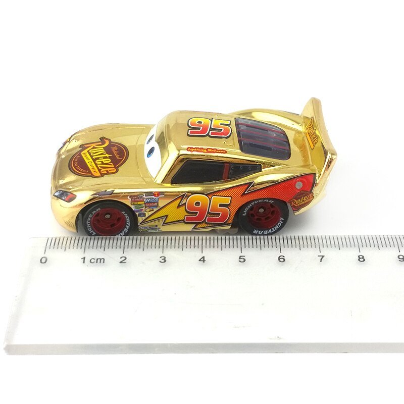 Disney Pixar Cars 2 Gold Silver No.95 Lightning Mcqueen 1:55 Diecast ...