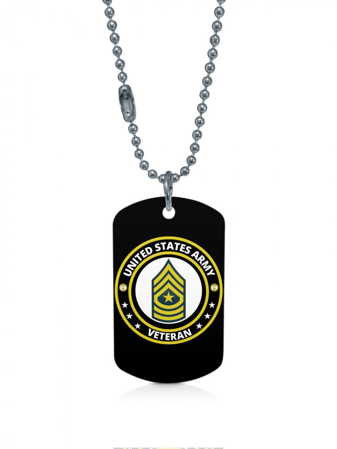 US Army Sergeant Major SGM E9 Veteran Dogtag Pendant Necklace Keychain
