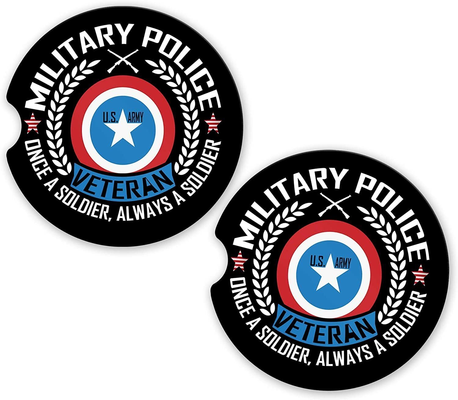 US Army Military Veteran Military Police #2 Set of 2 Coasters Car Cup ...