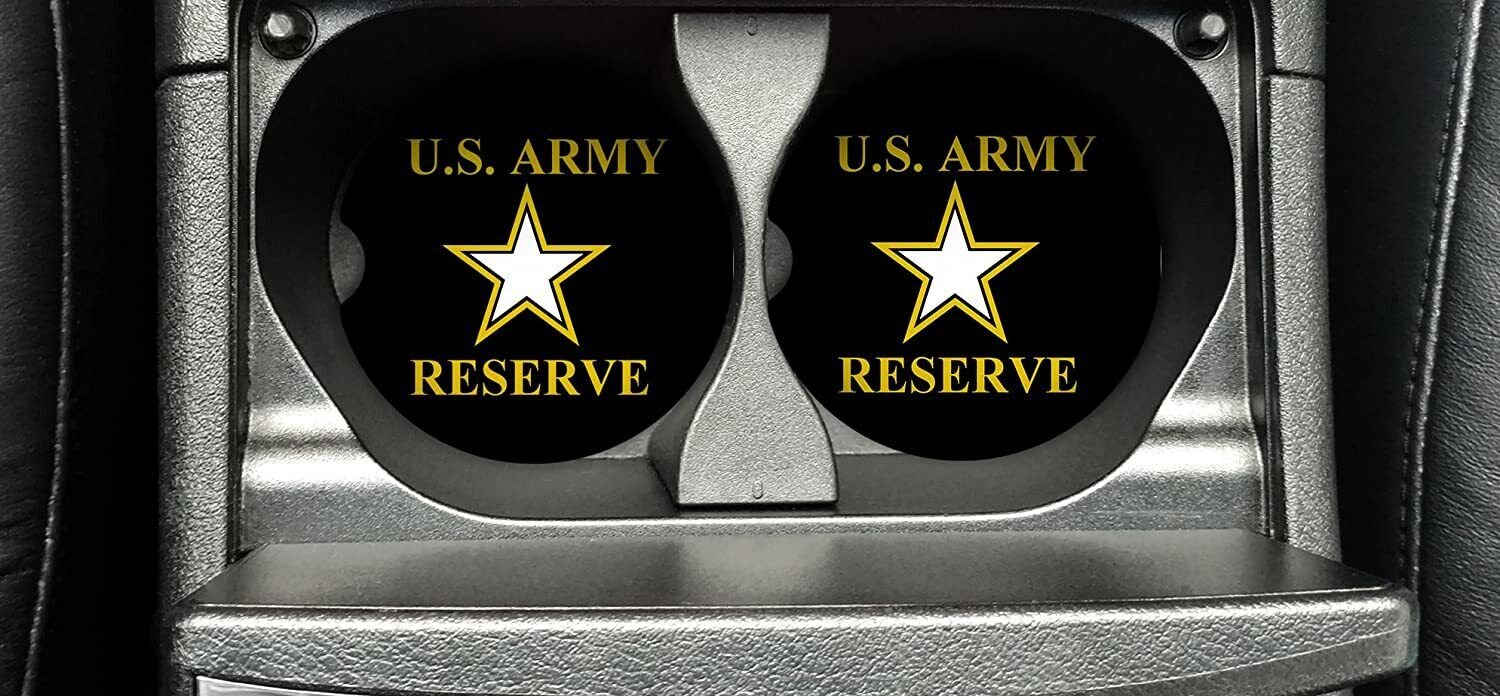 US Army Reserve Military | Set of 2 Matching Coasters Car Cup Holders