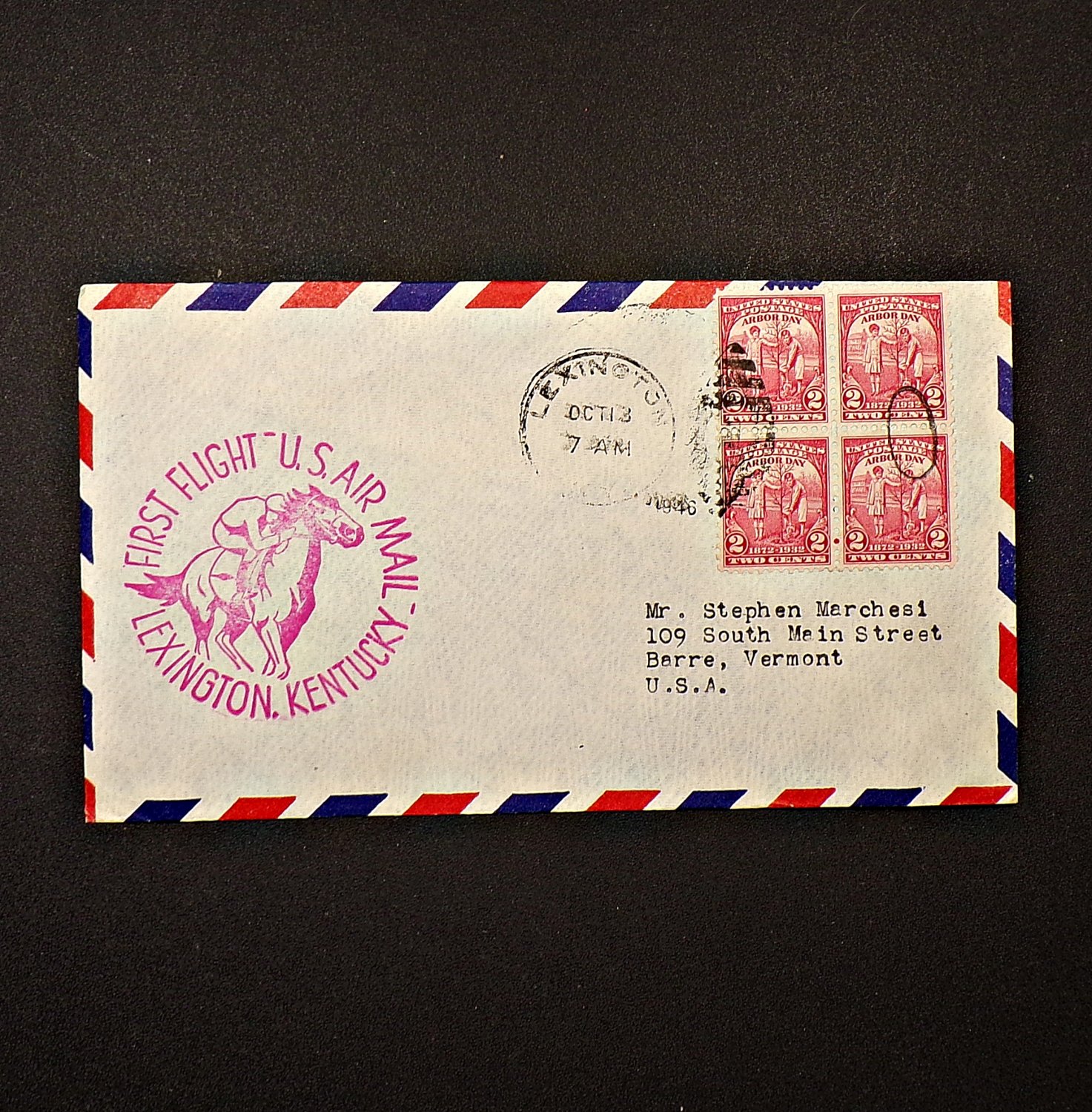 1946 First Air Mail Flight, Lexington, Kentucky Multifranked w/#717 ...