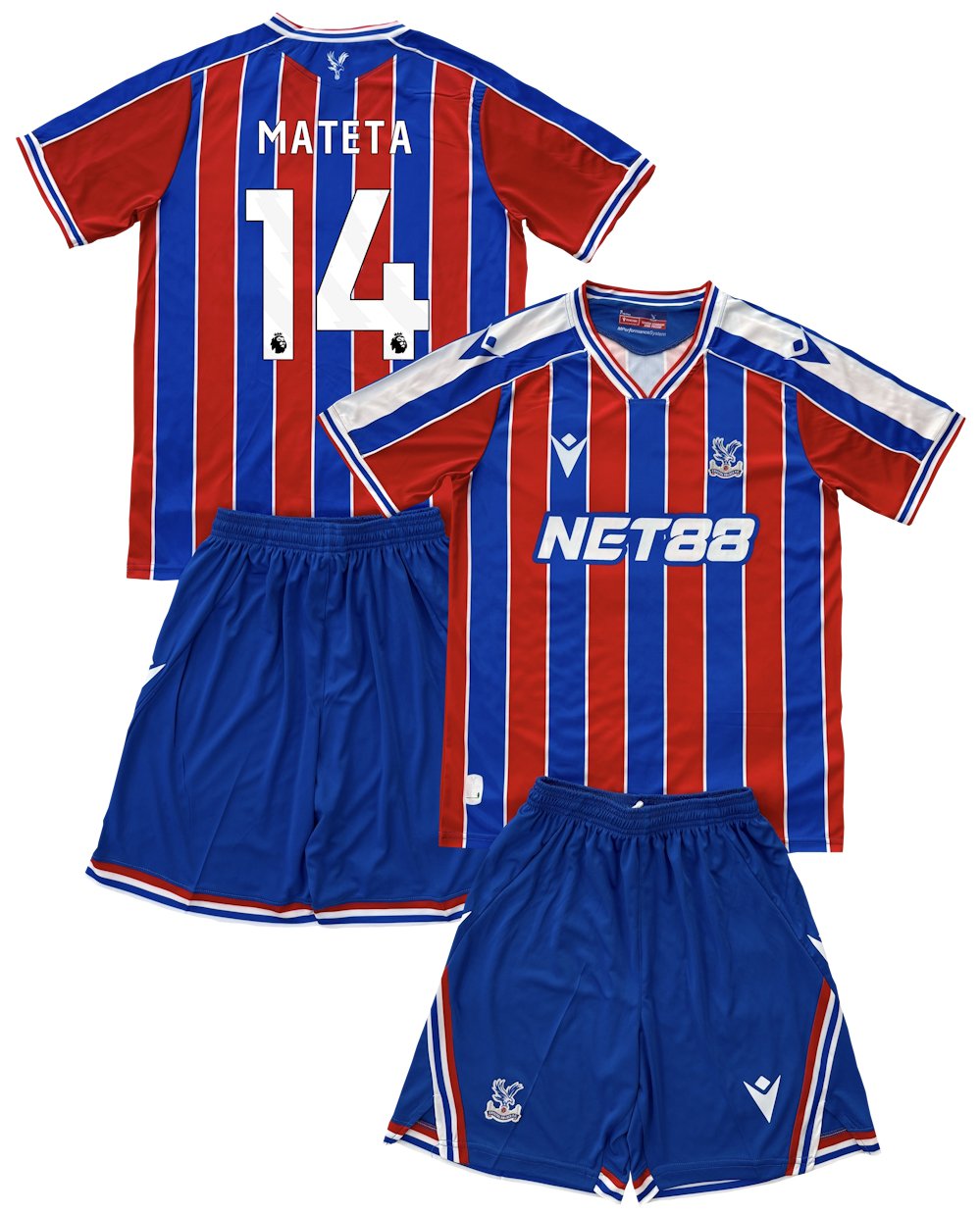 Kids MATETA #14 Crystal Palace Home Shirt Jersey Kit 25-26 Youth Soccer ...