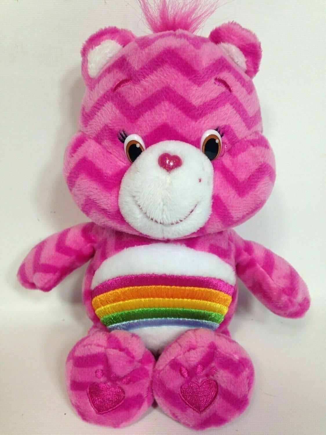 Care Bears Pink Cheer Rainbow Bear Plush Stuffed Toy HTF 8" Soft Doll ...