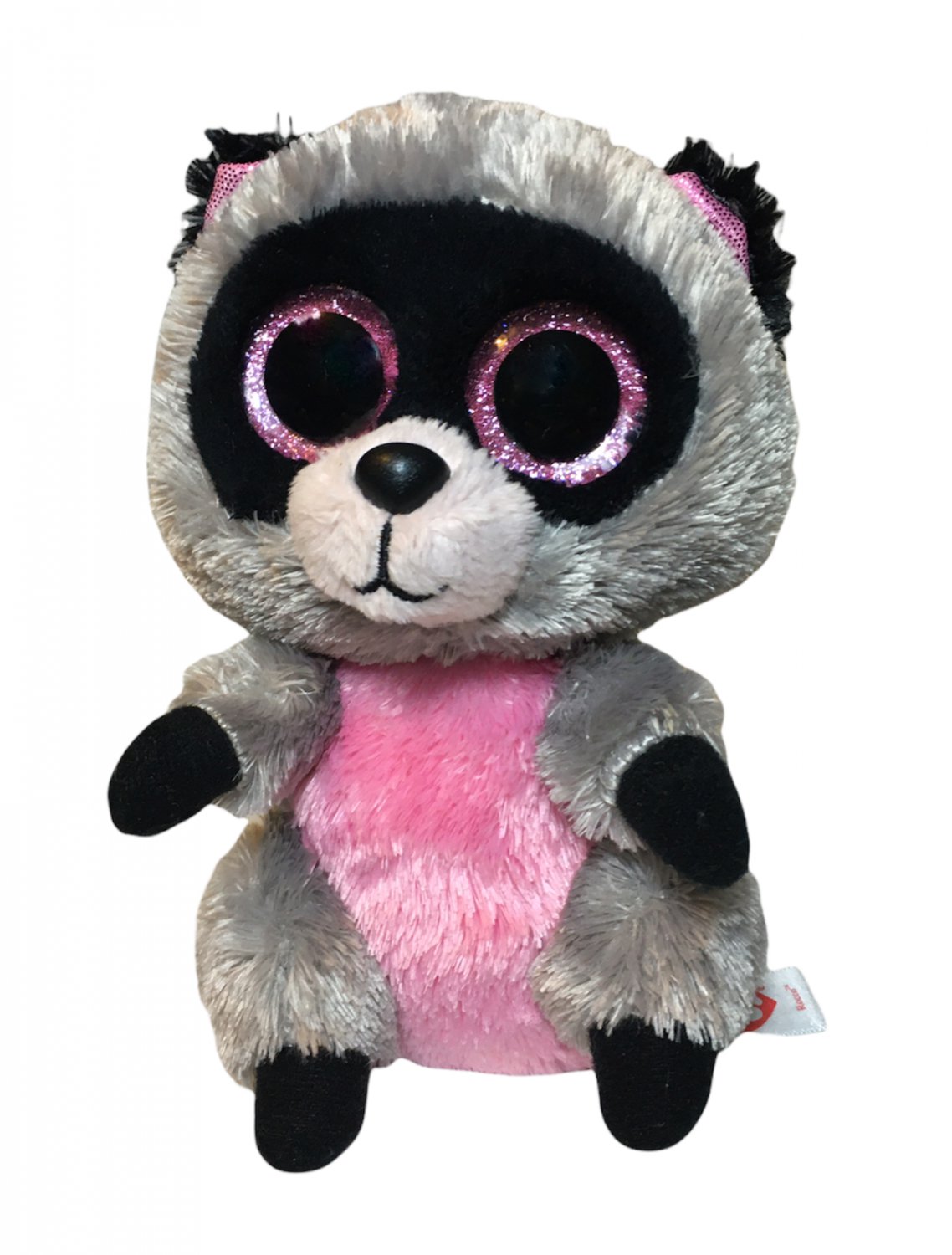 Ty Beanie Boos Rocco Raccoon Plush Stuffed Animal 2014 Pink Sparkle ...