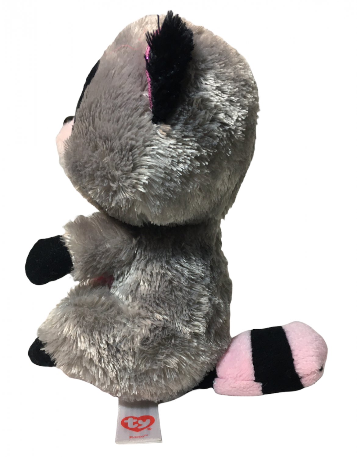 Ty Beanie Boos Rocco Raccoon Plush Stuffed Animal 2014 Pink Sparkle ...