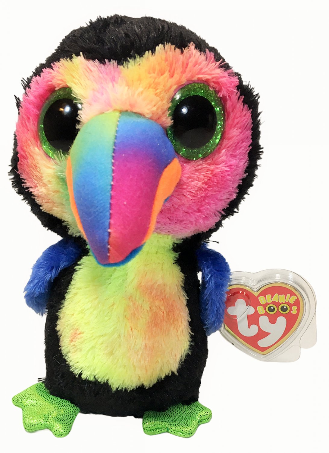 Ty Beanie Boos Beaks Toucan Bird Plush Colorful Rainbow Colors 6in. NWT