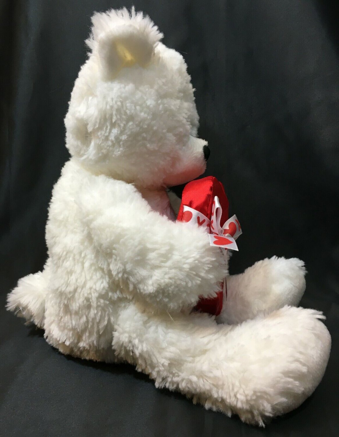 TY Classic ROMANTIC Bear White Plush Red Heart Love XOXO Valentine 12"