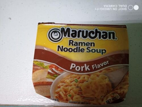 Hand Made, Recycled, Upcycled, Repurposed, Pork Ramen Soup Coin Purse
