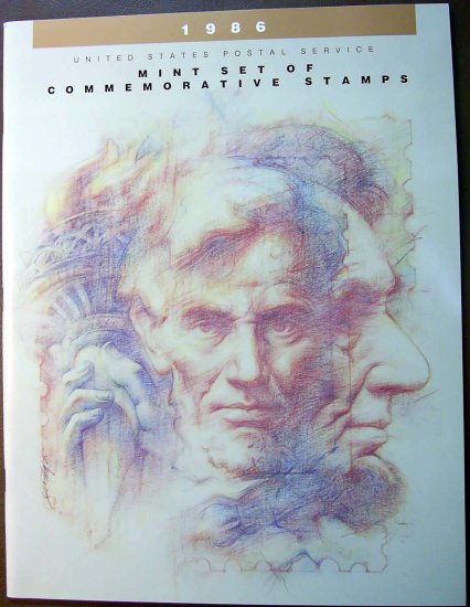 1986 USPS Commemorative Album with complete set of MNH stamps E0959,5186
