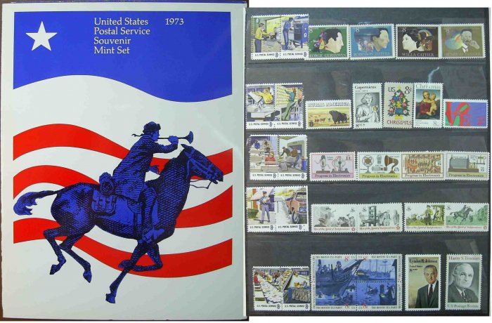 1973 USPS Commemorative Album with complete set of Unused stamps E5186