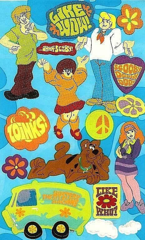 **VINTAGE** Maxi SCOOBY DOO & THE GANG RETRO GROOVY Sandylion Stickers ...