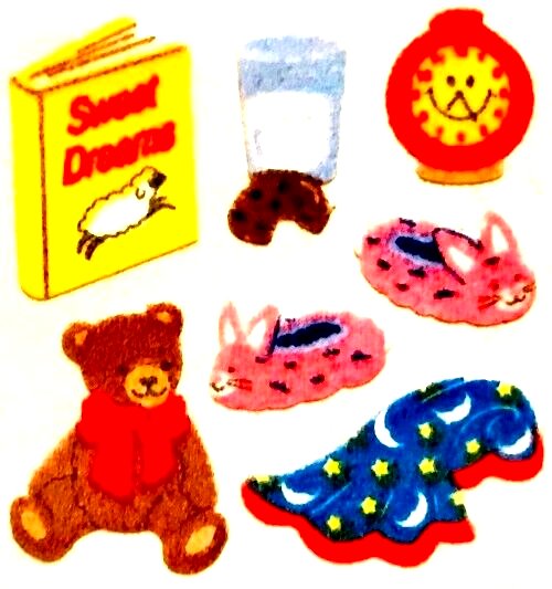 **RARE VINTAGE** Fuzzy SWEET DREAMS TEDDY BEARS Sandylion Stickers ~1 ...