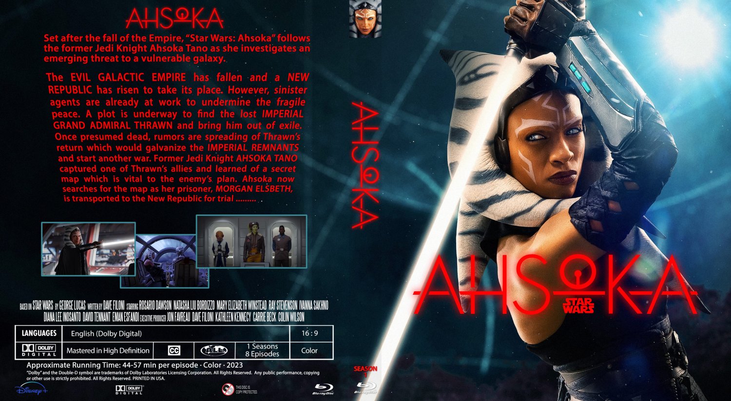 Ahsoka Season 1 The Complete 1st Season Blu-Ray Region Free World Wide ...