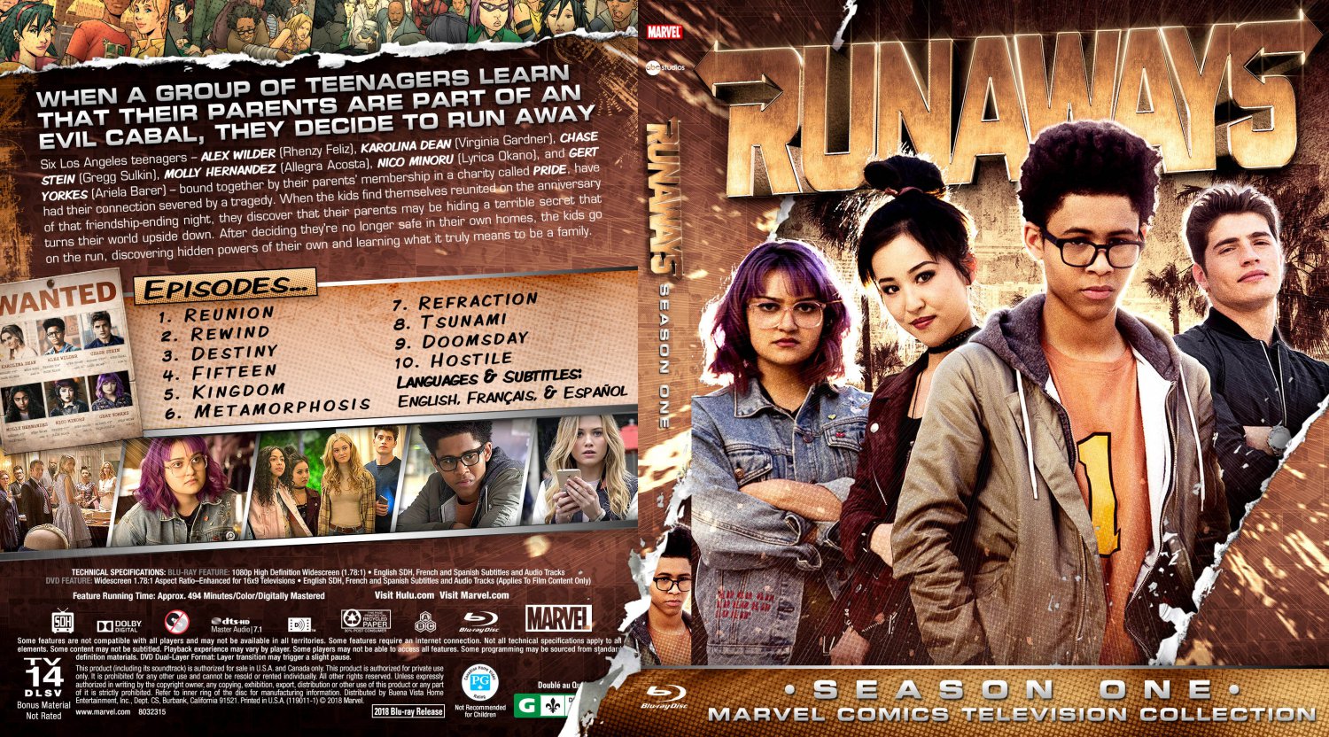 Runaways Season 1 The Complete 1st Season Blu-Ray Region Free World ...