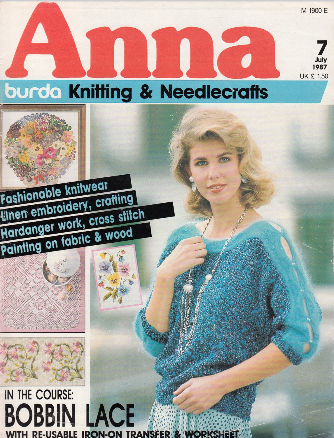 ANNA BURDA KNITTING NEEDLECRAFT SEWING CROCHET 1987 #7 JULY VINTAGE ...