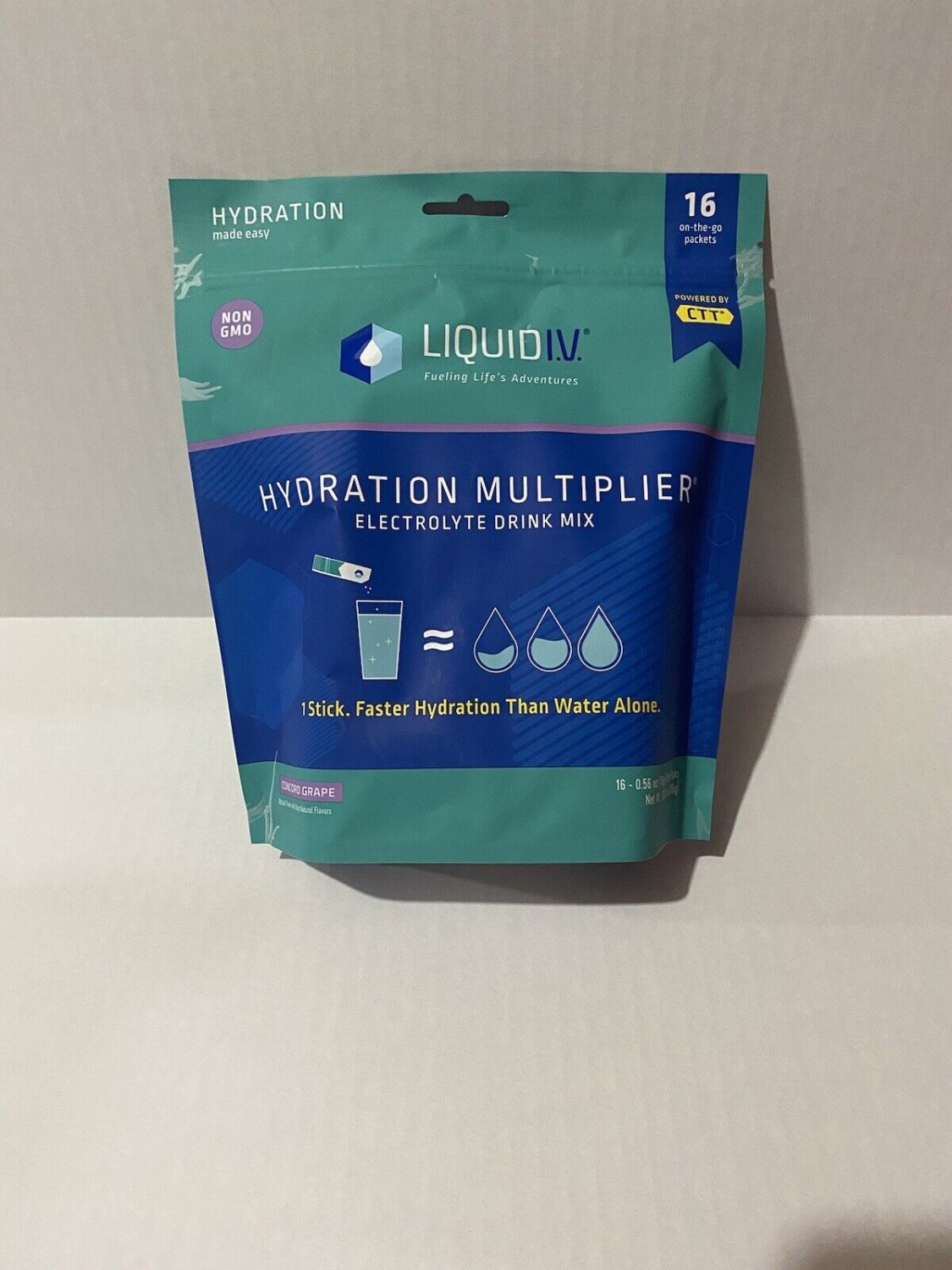 Liquid IV Hydration Multiplier Electrolyte Powder Concorde Grape 16 packets