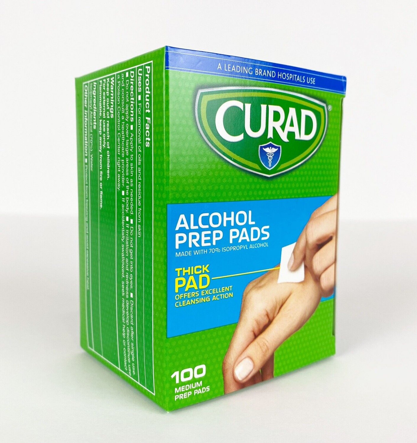 Curad Alcohol Prep Pads Thick 2-ply Swabs Wipes ( 1 box )