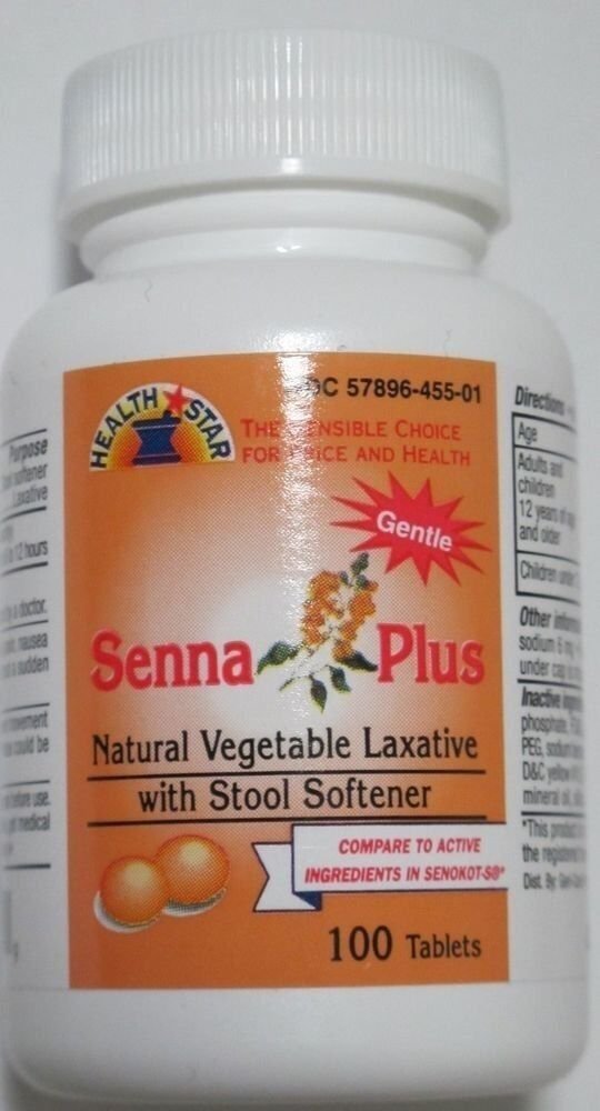 Health Star Senna Plus Natural Vegetable Laxative Stool Softener ...