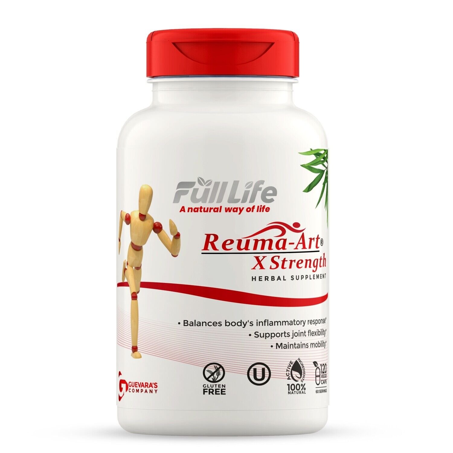 Full Life Reuma Art X Strength Herbal Supplements Strength Relief 120 Caps