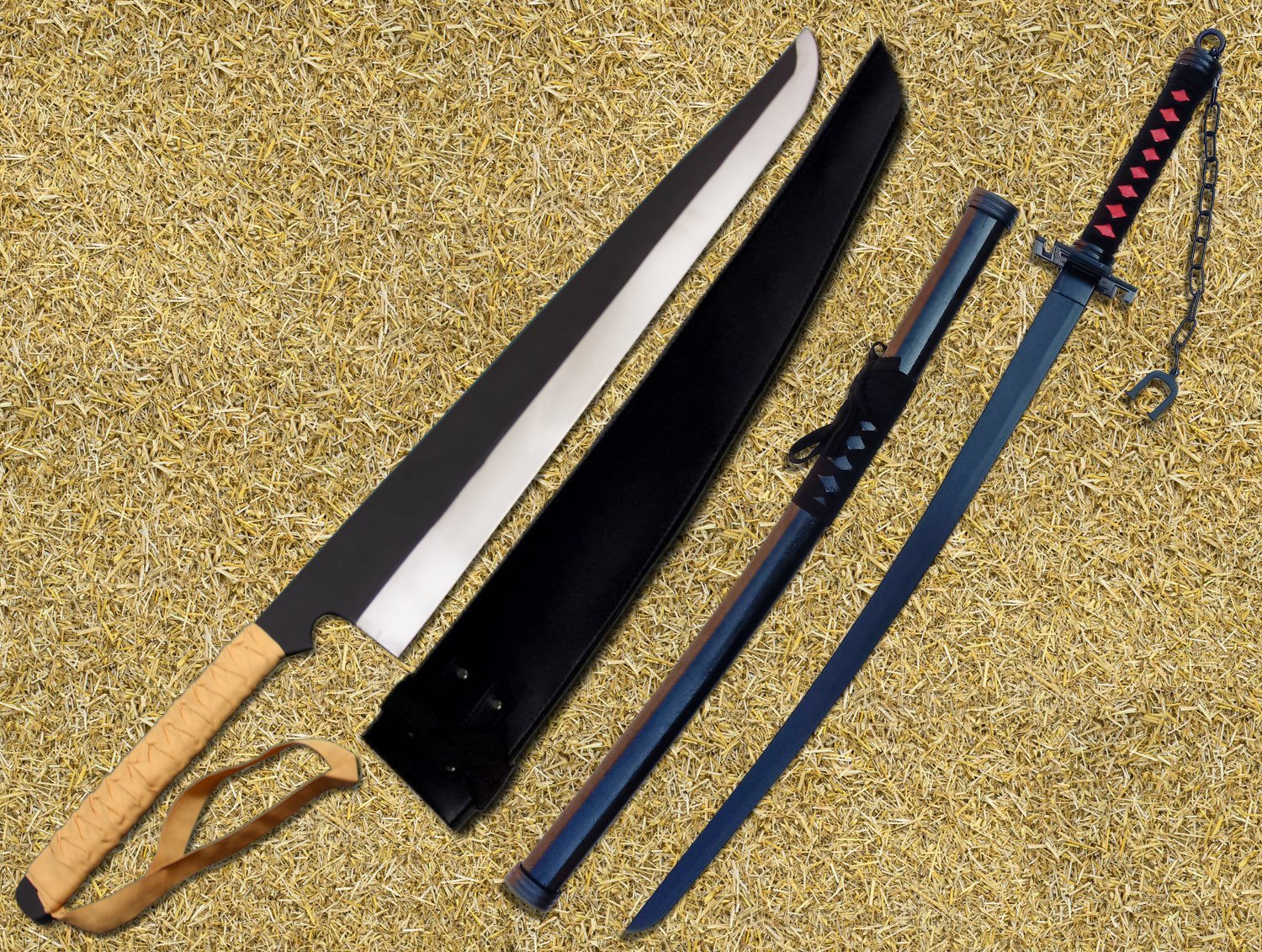 Pair of Ichigo Sword Zangetsu & Butcher | Bleach Swords