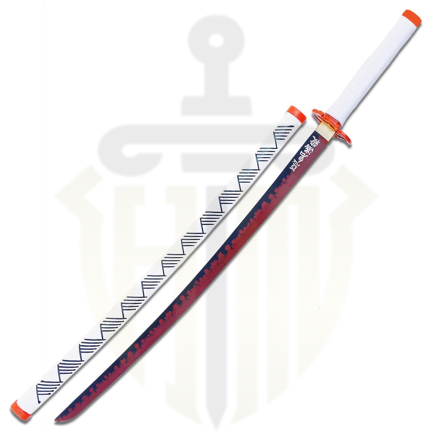 Full Tang Rengoku Sword Demon Slayer Swords Orange Nichirin Blade ...