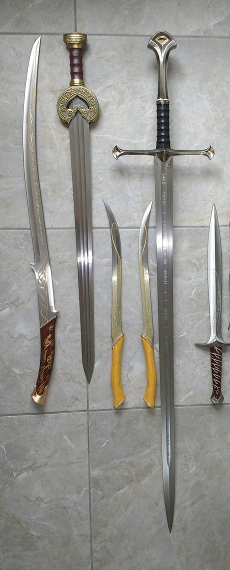 Set of LOTR 6 Swords: Anduril, Hadhafang, Sting, Legolas Knives, Herugrim Set of LOTR 6 Swords: Anduril, Hadhafang, Sting, Legolas Knives, Herugrim