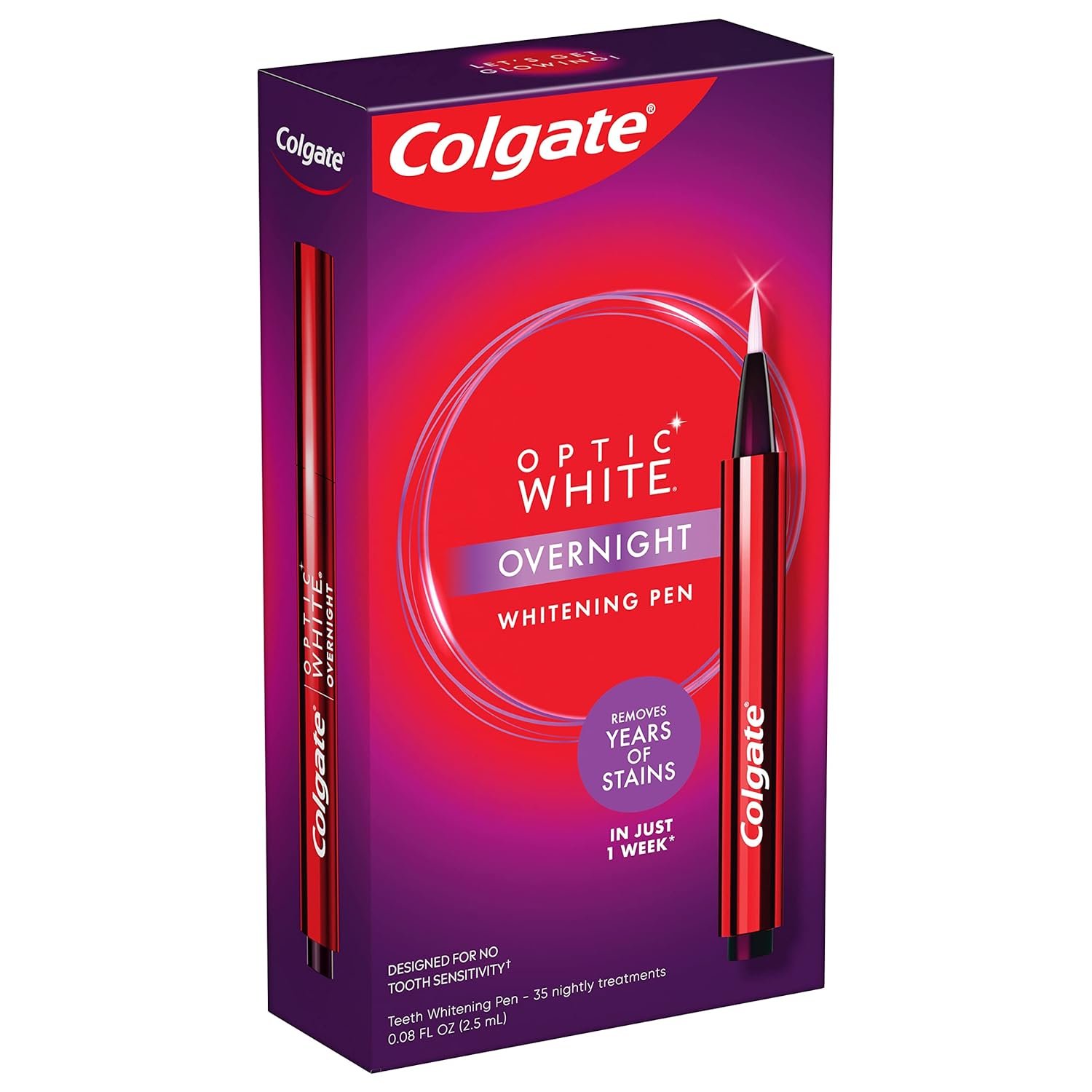 Colgate Optic White Overnight Teeth Whitening Pen, 35 Nightly ...
