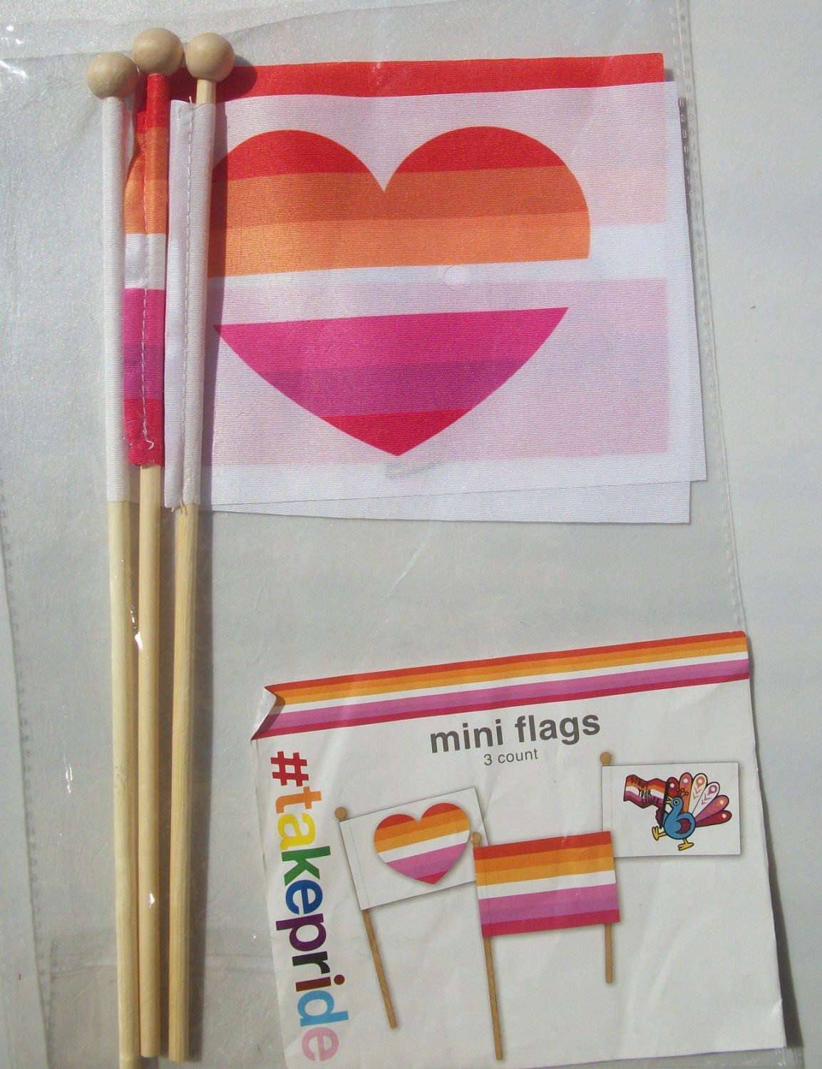 MINI LESBIAN LGBT PARTY PRIDE FLAG 4X6"