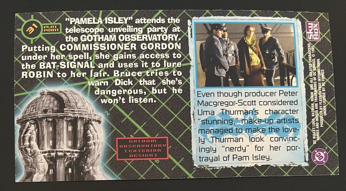 1997 Batman & Robin Card UMA THURMAN SIGNED Autograph Poison Ivy Pamela ...