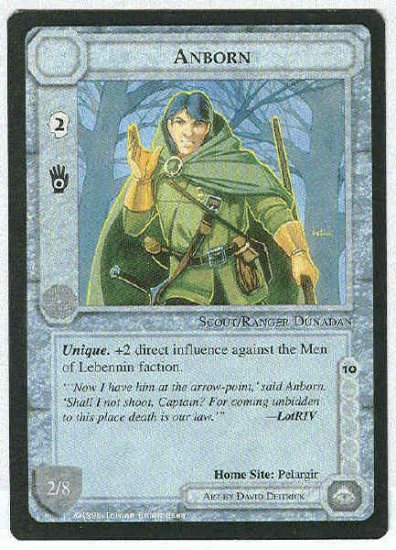 Middle Earth Anborn Uncommon Wizards Limited Black Border Game Card