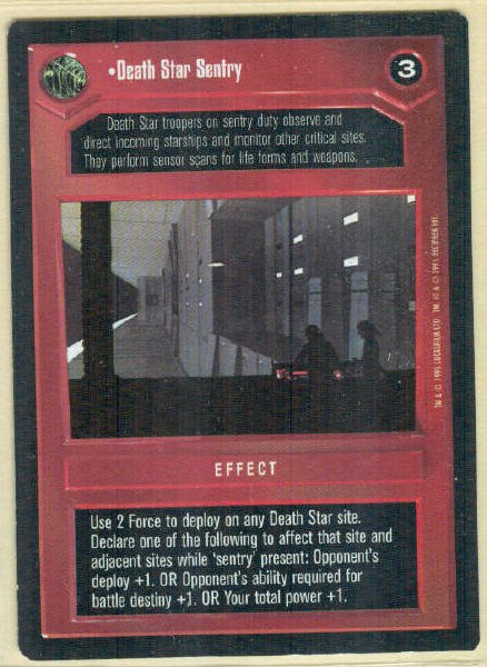 Star Wars CCG Death Star Sentry Uncommon DS Game Card Unplayed
