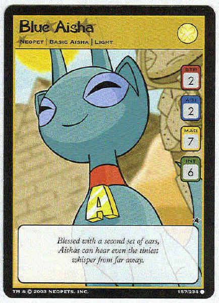 Neopets #157 Blue Aisha Game Card Unplayed