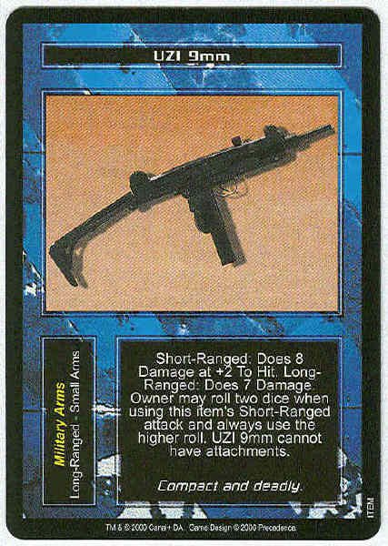 Terminator CCG UZI 9mm Precedence Rare Game Card Unplayed