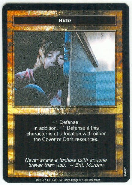 Terminator CCG Hide Precedence Game Card Unplayed
