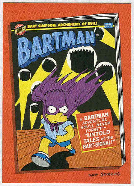 Simpsons 1994 Bartman #B8 Chase Card Tales Of Bart-Signal