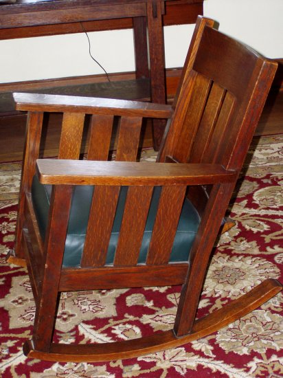 Harden mission arts&crafts slat side oak rocker
