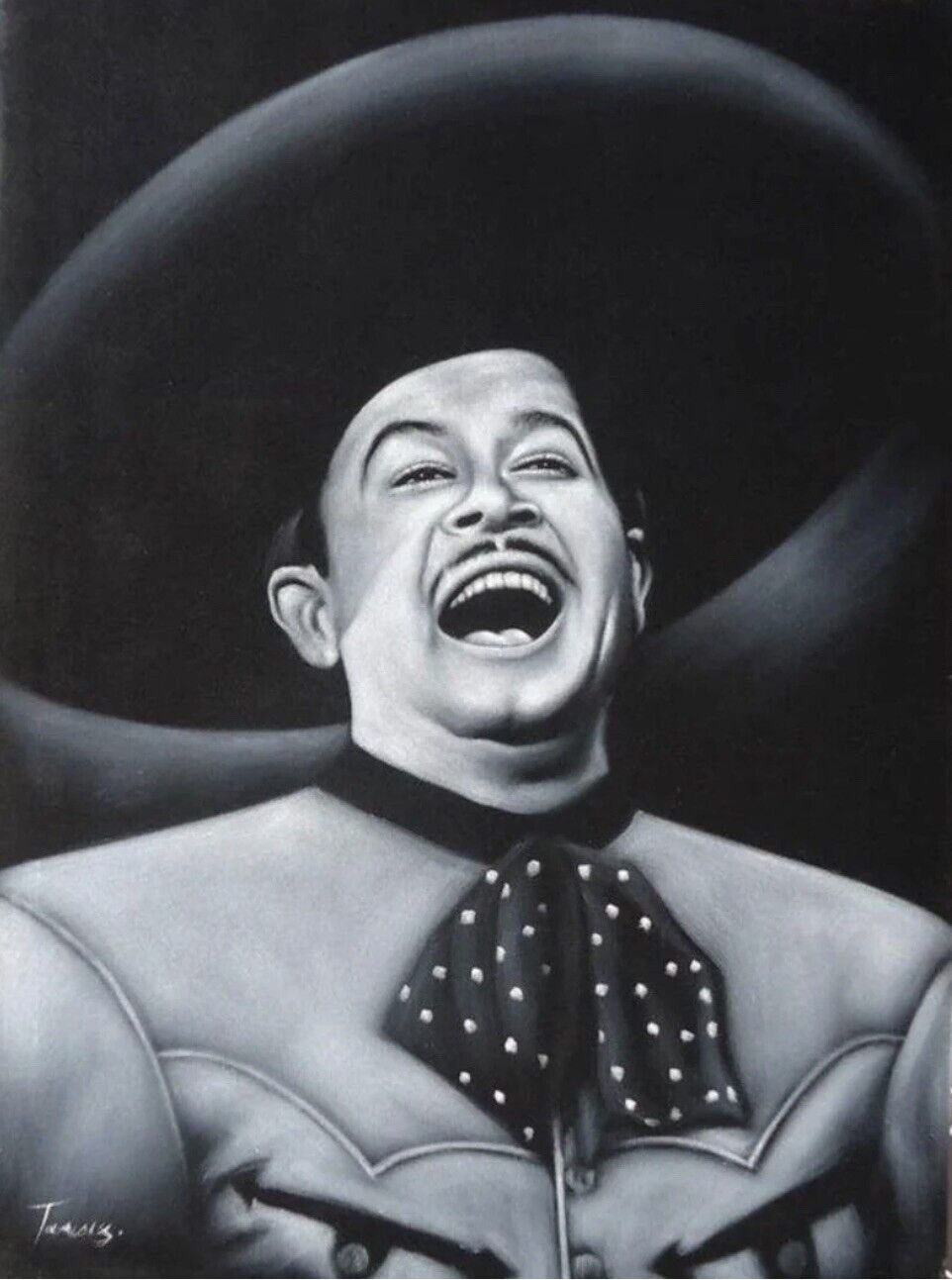 Pedro Infante Mexican actor & singer Charro legend black velvet oil ...