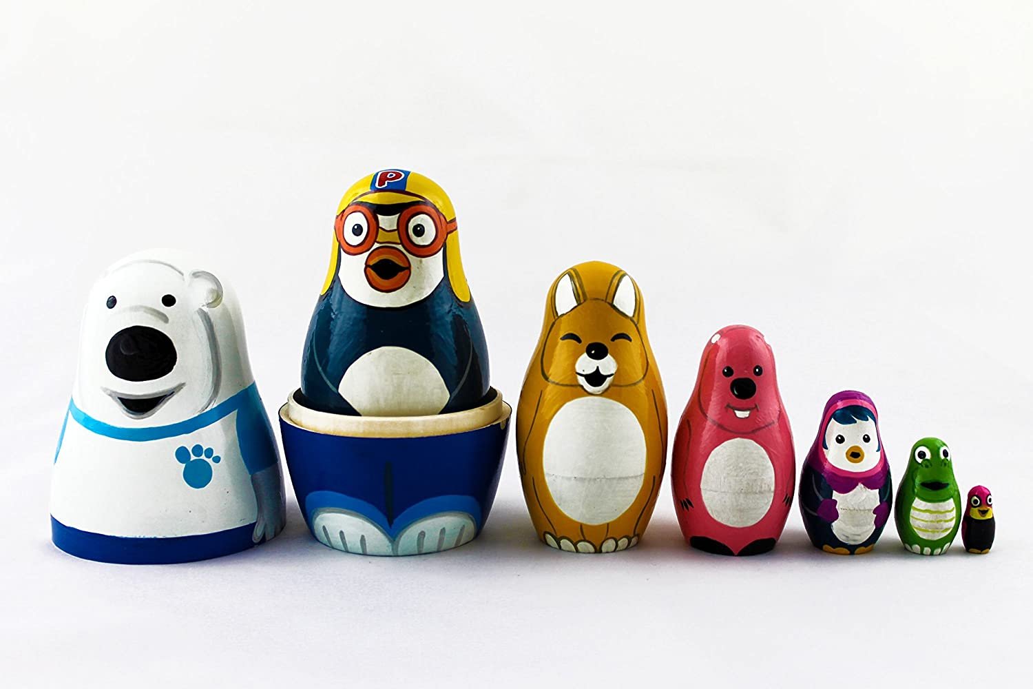 Russian Nesting Dolls Cartoon Characters Pororo The Penguin 7 pcs ...