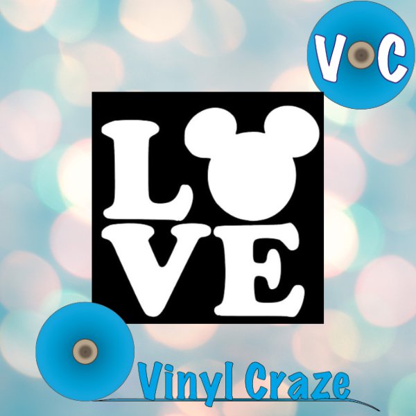 5" Disney Mickey Mouse LOVE Vinyl Vehicle Decal *In Any Color* w/FREE ...